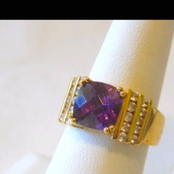 Technibond | Jewelry | Rare Technibond Amethyst Diamond Accented Ring ...